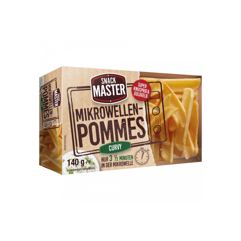 Snackmaster Mikrowellen Pommes Curvy 140g - Lebensmittel-Versand.eu