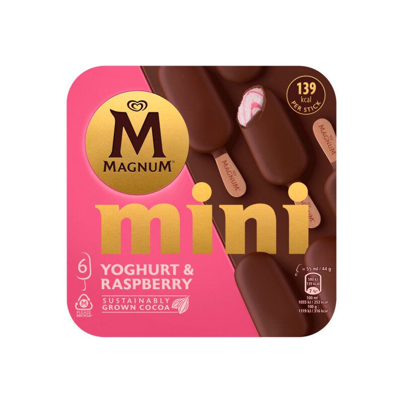 Langnese Magnum Mini Yoghurt & Raspberry 6x55ml - Lebensmittel-Versan