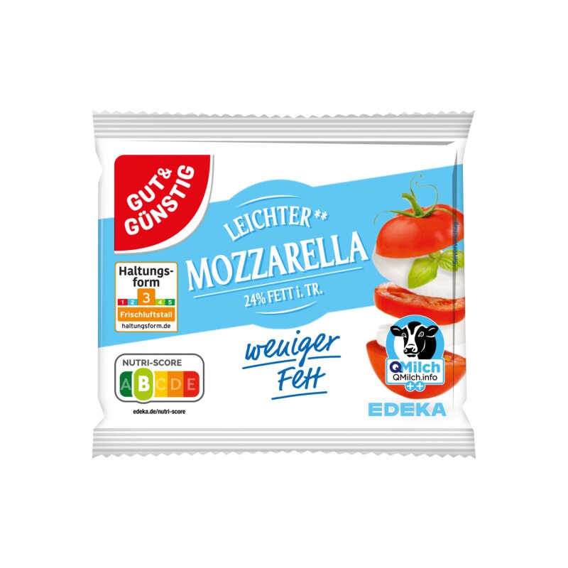 Gut & Günstig Mozzarella light 27% 200g VLOG - Lebensmittel-Versand.e