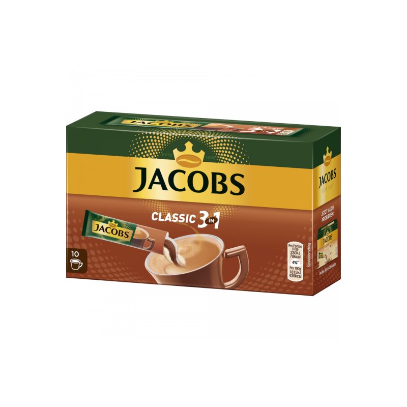 Jacobs Kaffee Instant Getränk 3in1 10ST 180g - Lebensmittel-Versand.e