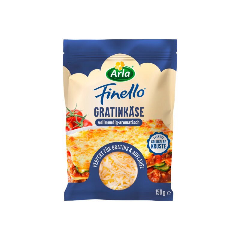 Arla Finello Gratinkäse 42% Fett i.Tr. 150G - Lebensmittel-Versand.eu