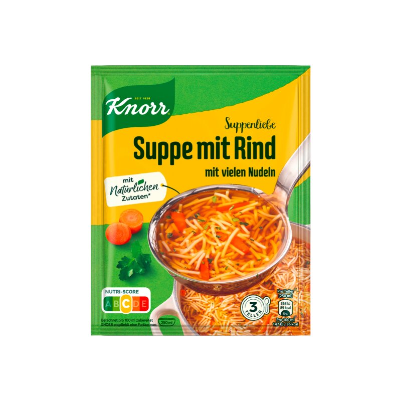 Knorr Suppenliebe Rindfleisch Suppe für 0,75l 76g - Lebensmittel-Vers
