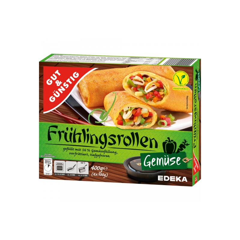 Gut & Günstig Frühlingsrollen Gemüse 400g - Lebensmittel-Versand.eu